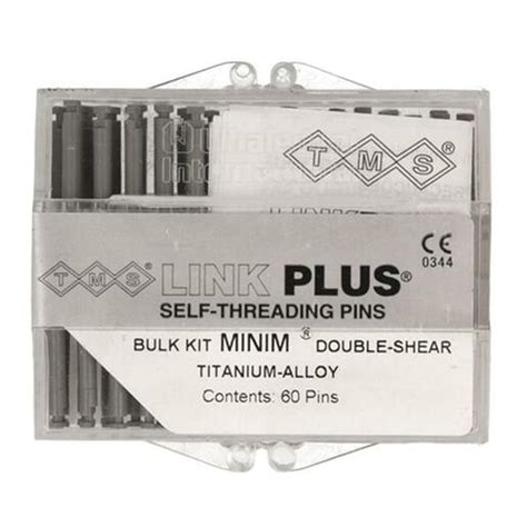 Whaledent TMS Thread Mate Link Plus Titanium Minim Silver Double Shear Pins Mm Pkt