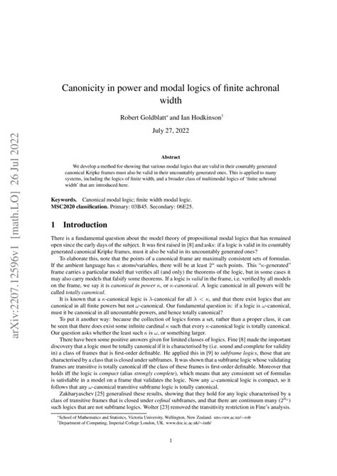Canonicity In Power And Modal Logics Of Finite Achronal Width Deepai