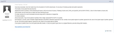 Master Decryption Keys And Decryptor For The Crysis Ransomware Released MalwareTips Forums