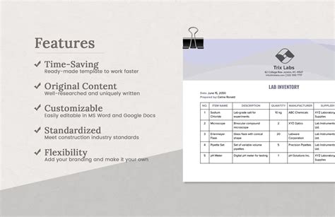 Lab Inventory Template In Word PDF Google Docs Download Template Net