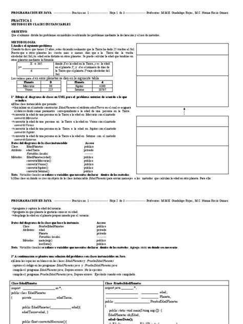 Practica De Metodos Planeta Pdf Java Lenguaje De Programación