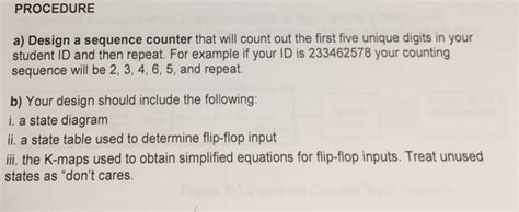 solved design a sequence counter that will count out the