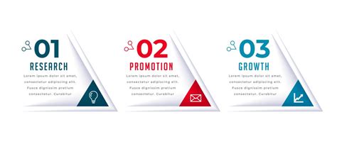 Three Step Infographic Element Chart Banner Vector Image