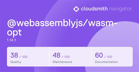 Webassemblyjswasm Opt 1141 Npm Package Quality Cloudsmith Navigator