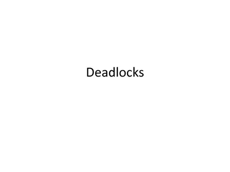 Solution Deadlocks System Model Deadlock Characterization Studypool