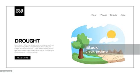 방문 페이지 템플릿 웹 사이트 배너 광고 및 마케팅 자료 온라인 광고 비즈니스 프리젠 테이션 등에 대한 가뭄 개념 벡터 일러스트레이션 가뭄에 대한 스톡 벡터 아트 및 기타