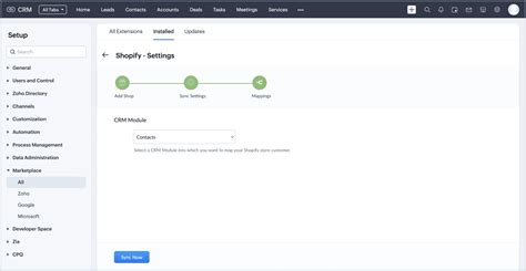 shopify for zoho crm online help zoho crm