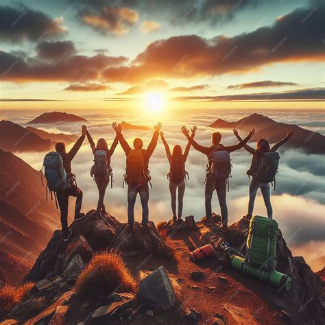 Premium Photo Joyful Group Of People Cheering And Being Happy On