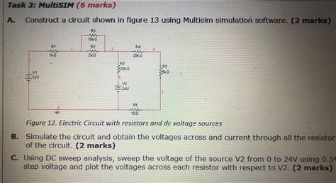 Solved Task MultiSIM Marks A Construct A Circuit Chegg Com