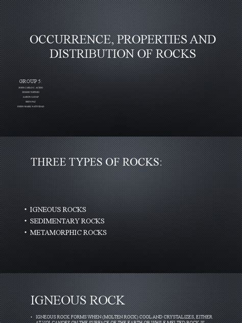 Occurrence Properties And Distribution Of Rocks Pdf Rock Geology Sedimentary Rock
