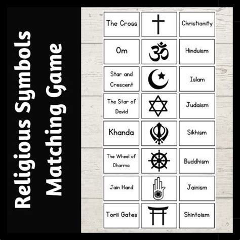 Religious Symbols Matching Game Primaryresourcerack