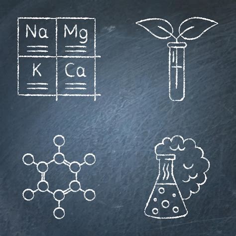 Premium Vector Chemistry Science Icon Set On Chalkboard