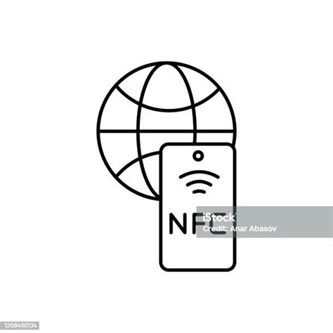 글로벌 전화 Nfc 아이콘 Ui 및 Ux 웹 사이트 또는 모바일 응용 프로그램에 대한 근거리 통신 아이콘의 간단한 라인 개요
