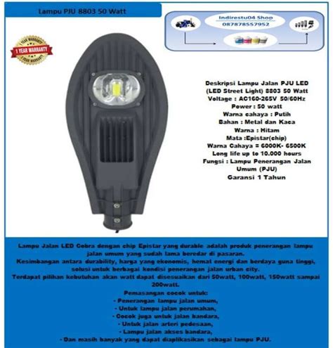 Promo Lampu Jalan PJU LED LED Street Light 50 Watt Dan 100 Watt Diskon 23 Di Seller Cuanz