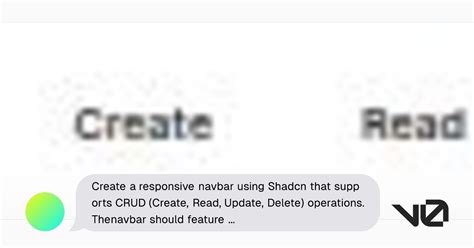 Create A Responsive Navbar Using Shadcn That Supports Crud Create Read Update Delete