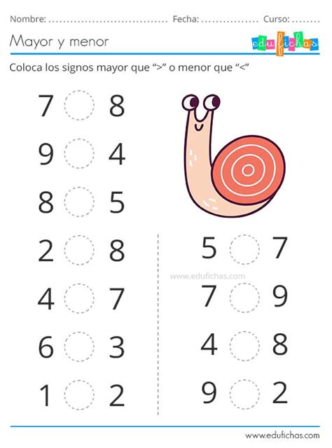 Mayor Que Menor Que Fichas Para Niños Con Signos Menor … Matematicas Primero De Primaria