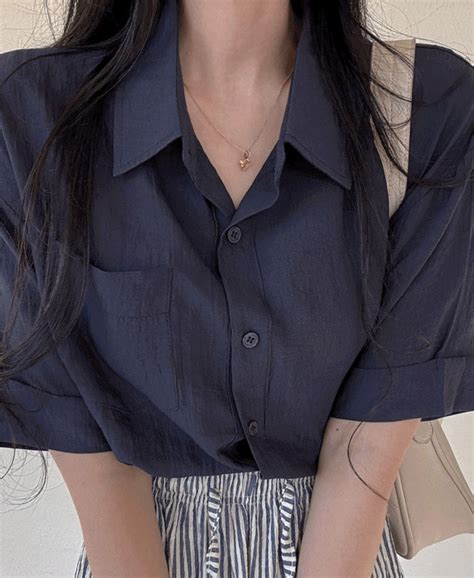 로맨틱라인 포켓 크롭 밴딩 셔츠 블라우스 3color