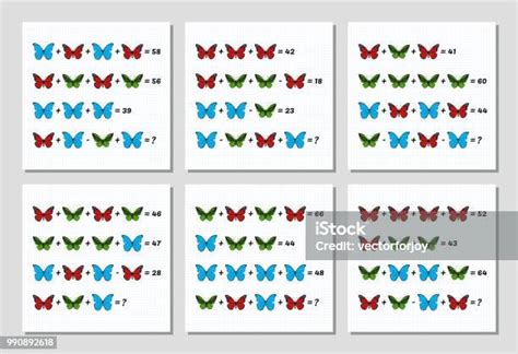 수학 덧셈 뺄셈 퍼즐을 설정합니다 방정식의 체계입니다 수학 게임 레벨 어린이 중간 사진과 함께 설정 교육 게임 아이 들 유치원 워크시트 활동 논리에 대 한 생각 0명에 대한