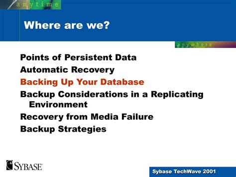 PPT EM Backup And Recovery Of SQL Anywhere Tips And Techniques PowerPoint Presentation ID