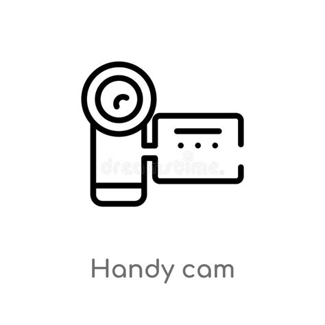 Outline Handy Cam Vector Icon Isolated Black Simple Line Element