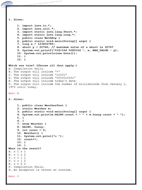 Java Questions Answer Pdf Computer Programming Computer Engineering