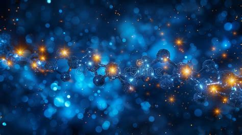 Futuristic Molecular Structure With Glowing Particles Stock Illustration Illustration Of