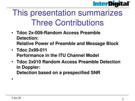 PPT Random Access Preamble Detection Summary PowerPoint Presentation ID