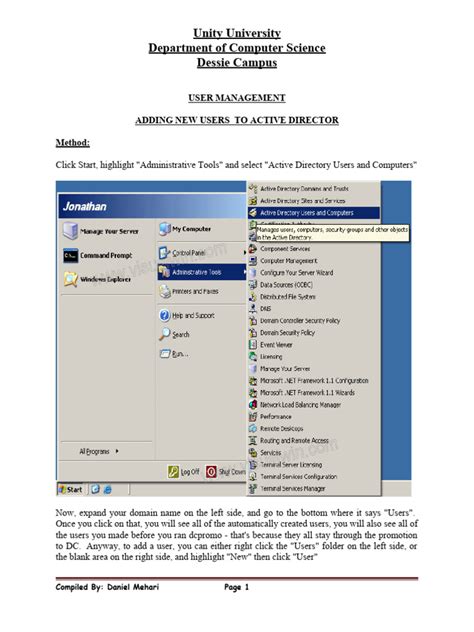 Nw Admin Lab Exercise 3 User Pdf