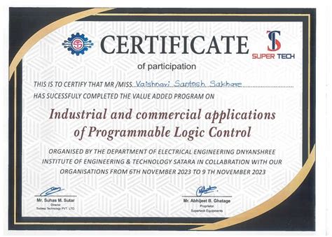 Vaishnavi Sakhare On Linkedin I Completed The Course On Plc Programming I Took This Course To