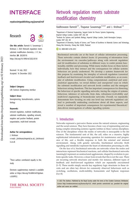 Pdf Network Regulation Meets Substrate Modification Chemistry