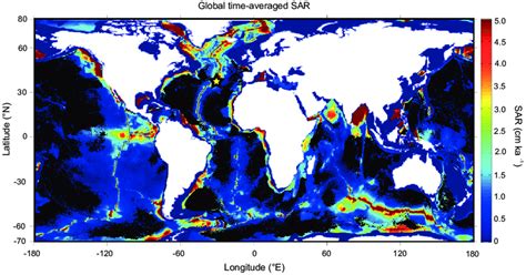 Map Of Time Averaged Deep Sea Sediment Accumulation Rates Sars