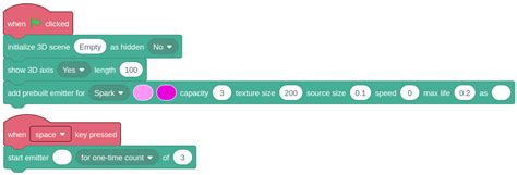 Using Prebuilt Particle Emitters Creaticode Scratch