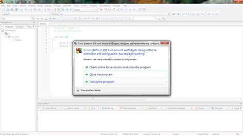 Lỗi Cross Platform Ide Built Around Wxwidgets Has Stopped Working