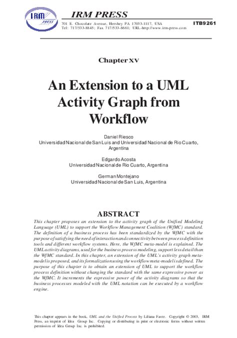 Pdf An Extension To A Uml Activity Graph From Workflow Germán