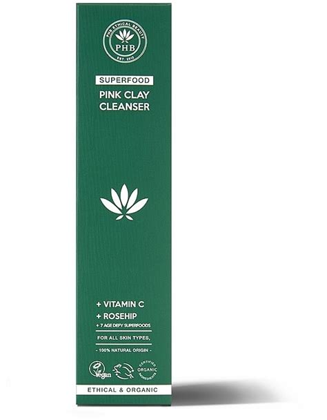 Измиващ гел за лице с розова глина Phb Ethical Beauty Superfood Pink Clay Cleanser Makeup Bg