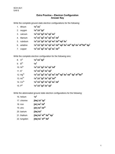 Electron Configuration Worksheet Answers Pdf Electron Configuration Materials