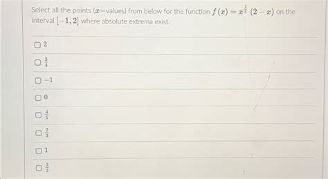 solved select all the points x values ﻿from below for the