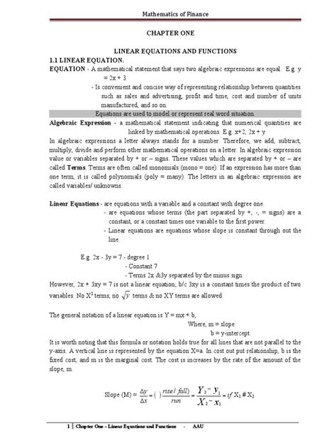 Chapter 1 Linear Functions And Equations Download Free Pdf Slope