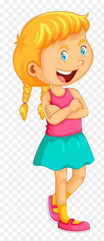 开心的卡通女孩子png图片素材下载 图片编号qpervbey 免抠素材网