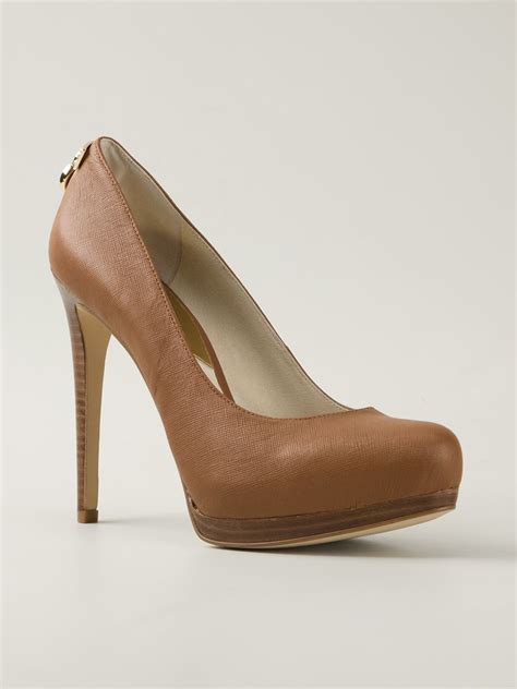 Michael Michael Kors Hamilton Leather Pumps In Brown Lyst