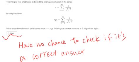 Solved The Integral Test Enables Us To Bound The Error