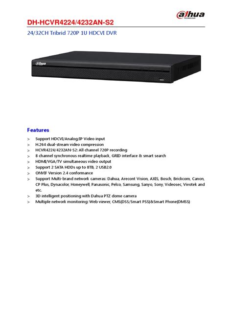 HCVR - 4232an-S2 | Download Free PDF | Video | Hdmi