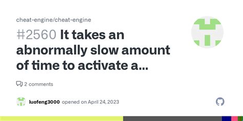 It Takes An Abnormally Slow Amount Of Time To Activate A Script In The Cheat Engine Table That