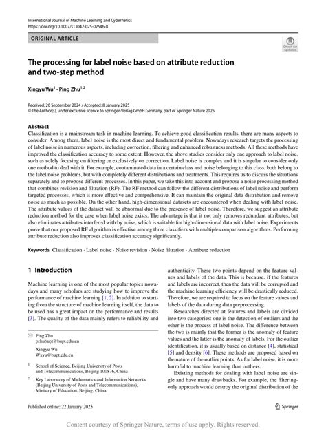 The Processing For Label Noise Based On Attribute Reduction And Two Step Method