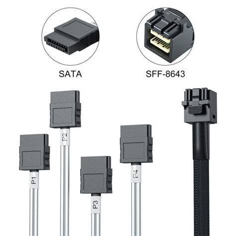 GetUSCart Gtek G Internal MiniSAS HD SFF To X SATA Pin Hard Disk Data Server Raid
