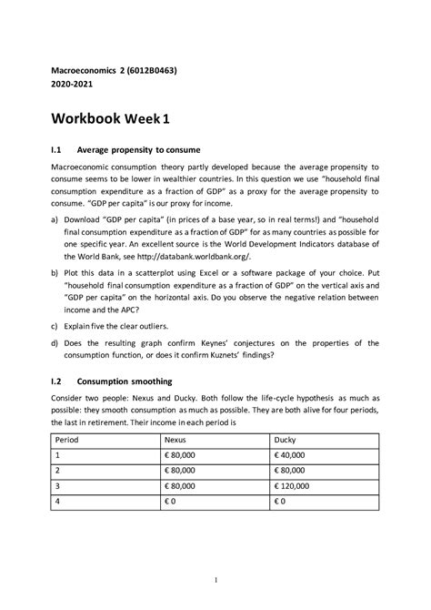 Workbook Practice Questions 1 Macroeconomics 2 6012b0463 2020 20 21 Workbook Week 1 I