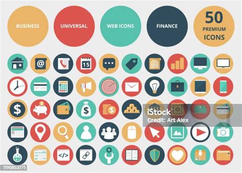 비즈니스 웹 아이콘 세트입니다 윤곽선 아이콘 컬렉션입니다 벡터 그림입니다 플랫 디자인에 대한 스톡 벡터 아트 및 기타 이미지