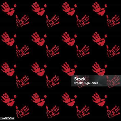어두운 배경에 손바닥 인쇄 열린 인간의 손바닥 우정과 협력의 상징 원활한 패턴 그래픽 프린트에 대한 스톡 벡터 아트 및 기타 이미지 그래픽 프린트 누른 자국 다중
