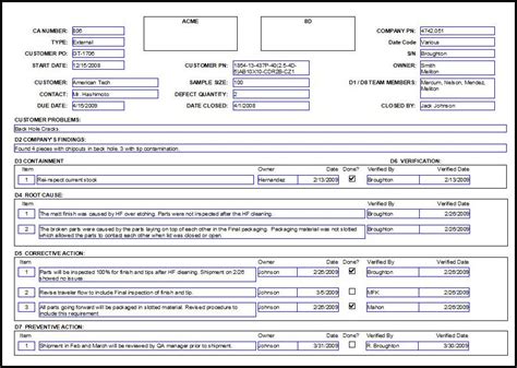 8d Report Template Professional Templates Professional Templates