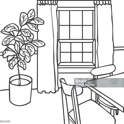 인테리어 디자인 일러스트 레이 션 밑그림입니다 현대 거실 유행 스타일입니다 집 집 장식입니다 가구 라운지 손을 그려입니다